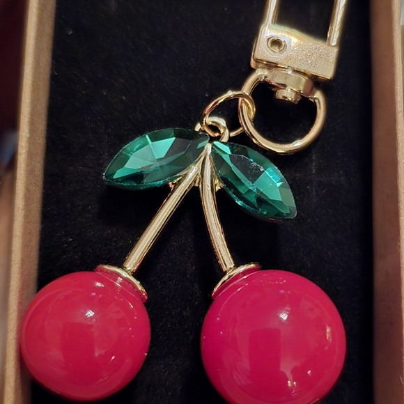 Bags | Cherry Key Ringpurse Charm With Gold Accents | Poshmark